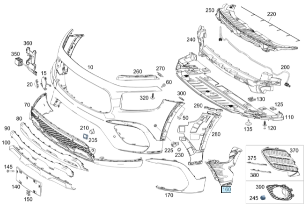 ŚLIZG ZDERZAKA PRZÓD BOCZNY AMG GLB X247 19-