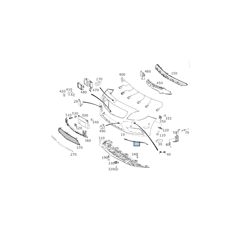 LISTWA ZDERZAKA DOLNA PRZÓD MERCEDES W117